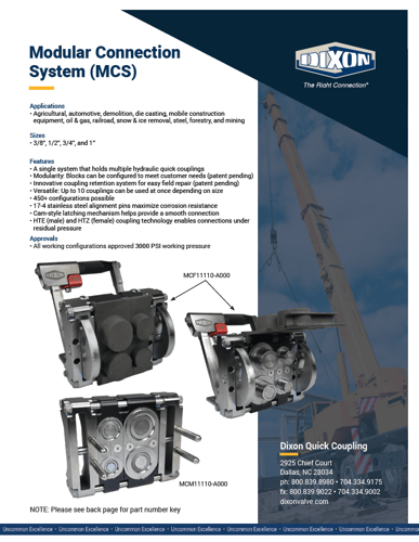 Dixon Valve US | Modular Connection System (MCS)
